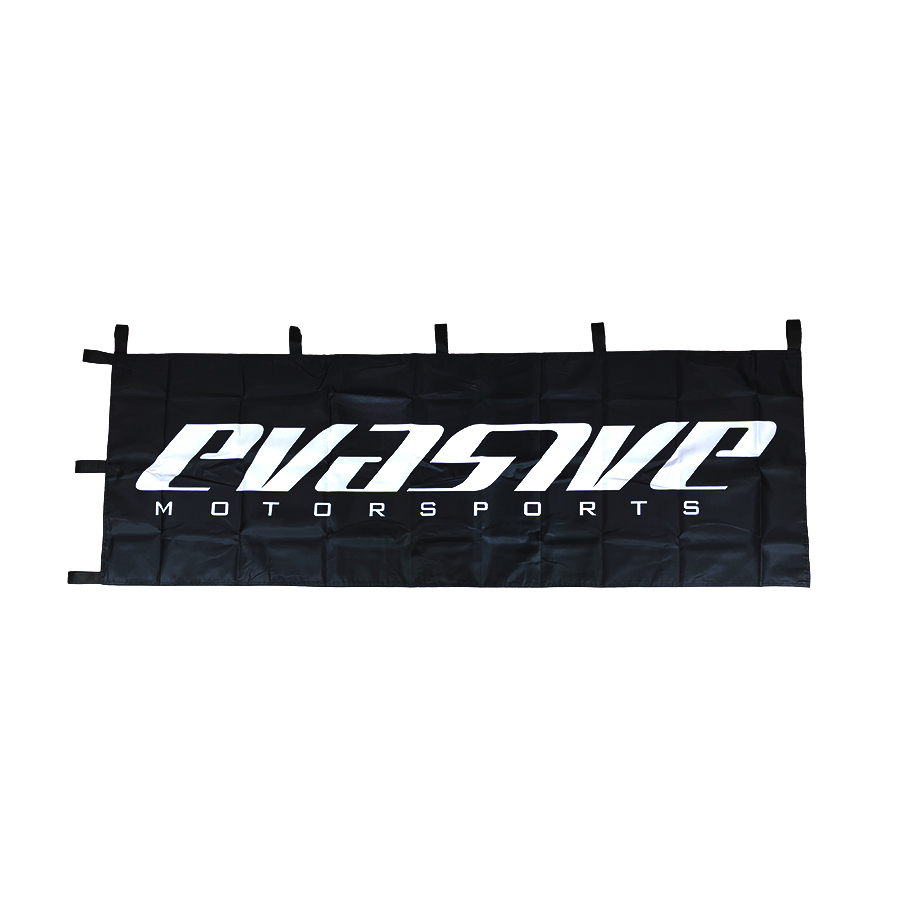Evasive Motorsports: Evasive Motorsports Nobori Flag - Black / White