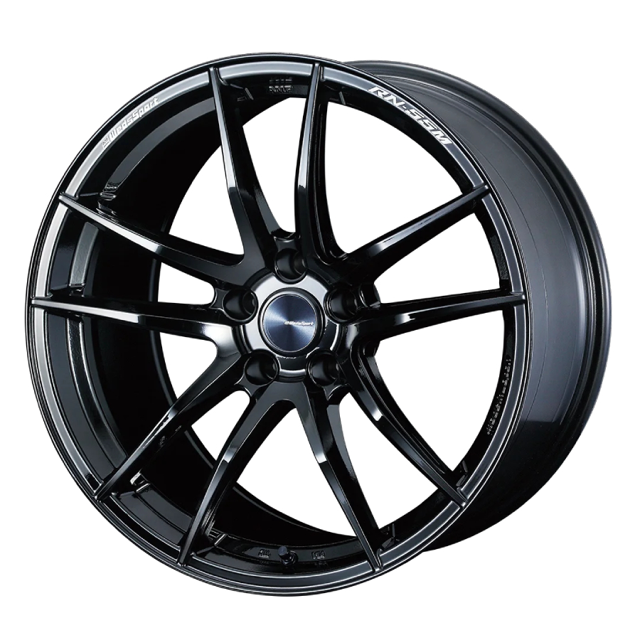 Evasive Motorsports: WedsSport RN-55M Wheel (Face R) - 19x10.5 / Offset +32 / 5x114.3 (Gloss Black)