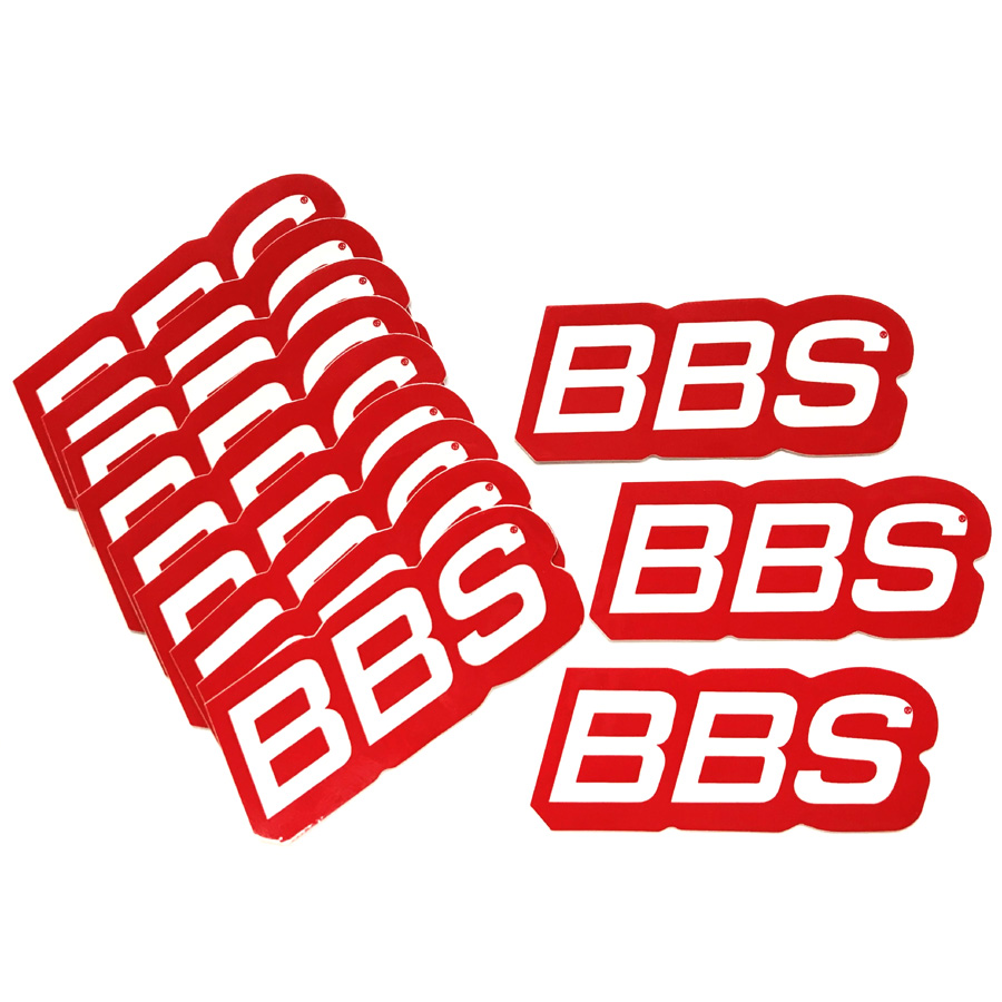 Evasive Motorsports: BBS Lip Decal - Red & White (2.25" x 1") - Set of 12