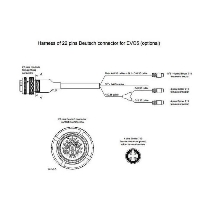 Evasive Motorsports: AiM Sports EVO5 22 Pin Harness
