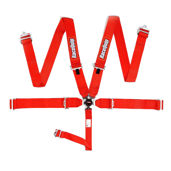 Evasive Motorsports: RaceQuip SFI Camlock 5 Point Harness - Pull Down / Red