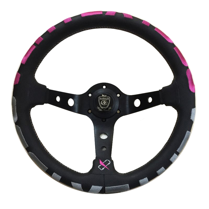 Evasive Motorsports: Vertex 1996 Steering Wheel - Pink (330mm / Leather)