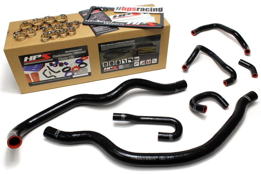 Evasive Motorsports: HPS Radiator + Heater Hose (Black) - Honda S2000 06-09